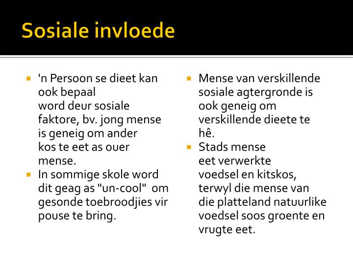 PPT - PERSOONLIKE DIEET PowerPoint Presentation - ID:3296753