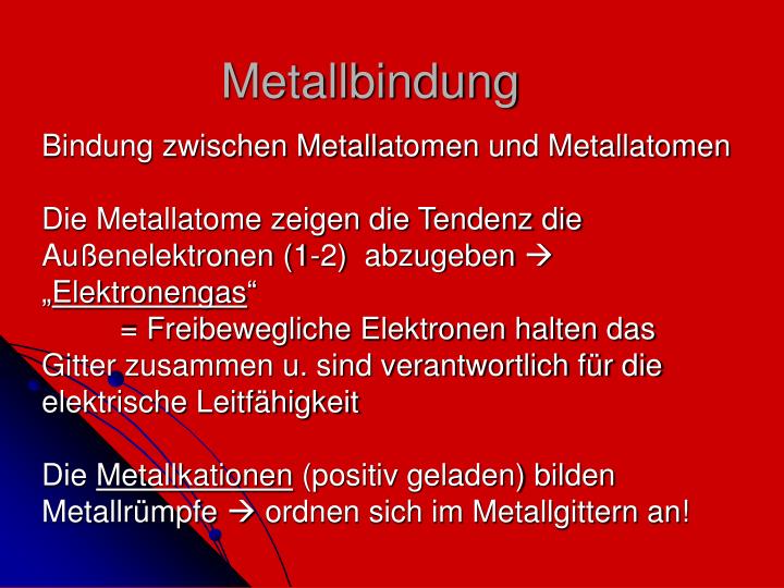 PPT - Metallbindung PowerPoint Presentation - ID:3297033