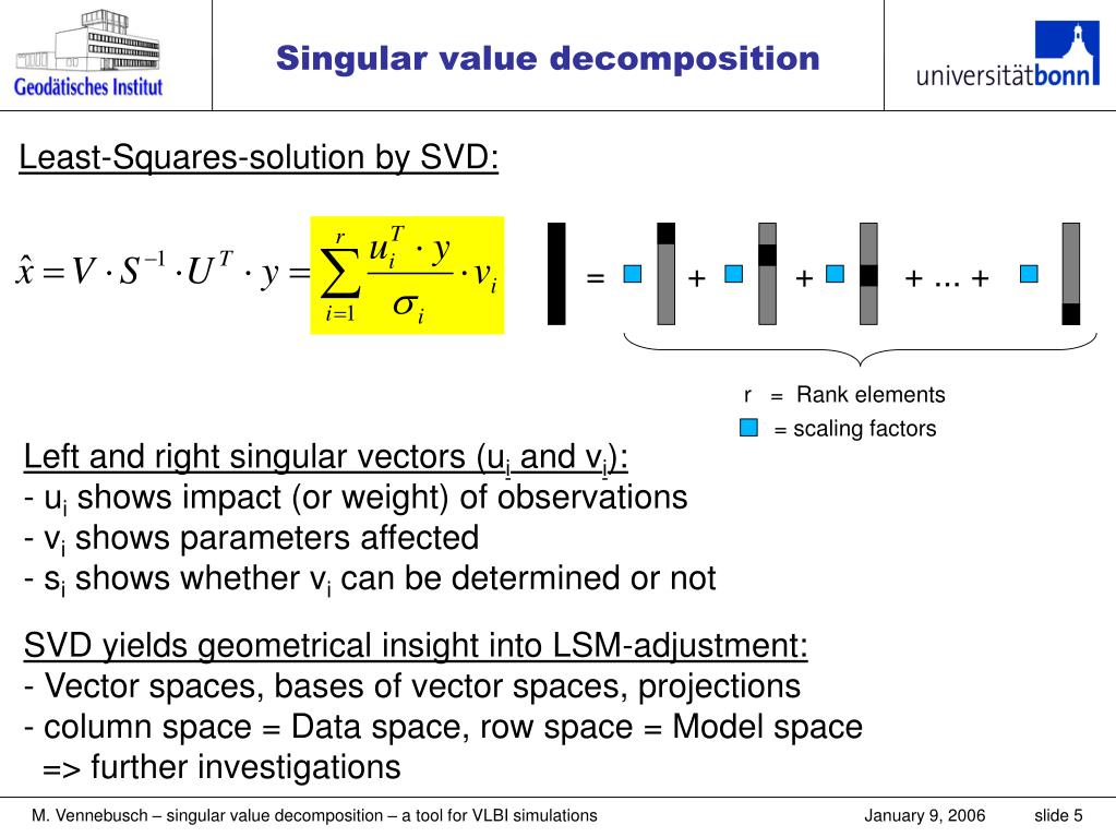 Ppt Singular Value Decomposition Svd A Tool For Vlbi Simulations