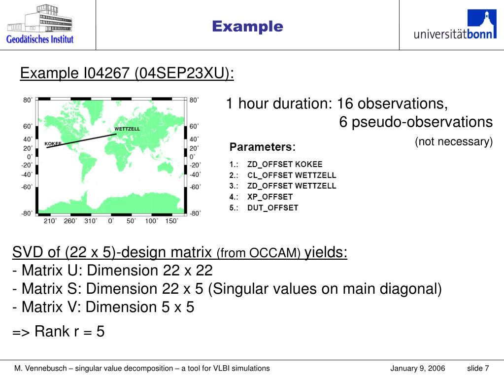 Ppt Singular Value Decomposition Svd A Tool For Vlbi Simulations