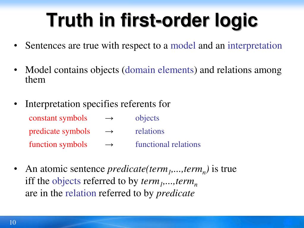 PPT First Order Logic PowerPoint Presentation Free Download ID 3297484