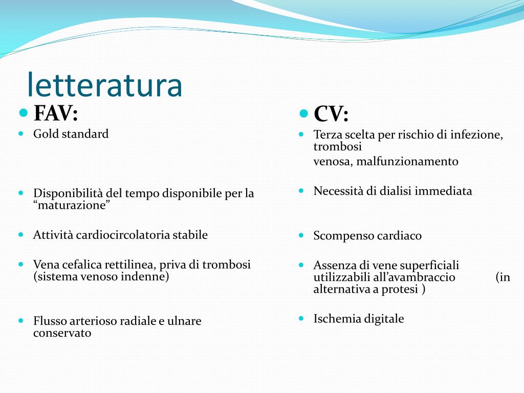PPT - Inizio della dialisi con la fistola arterovenosa (FAV) o con il ...