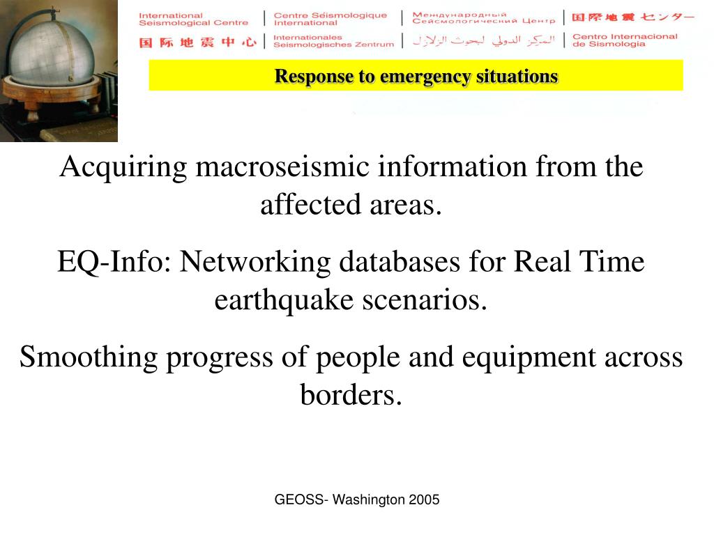 PPT - The International Seismological centre An Earth Observation ...