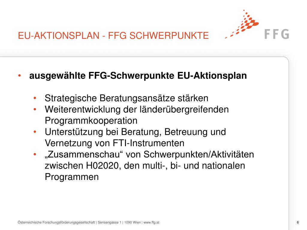 PPT - Aktuelle Internationale Schwerpunkte DER FFG PowerPoint ...