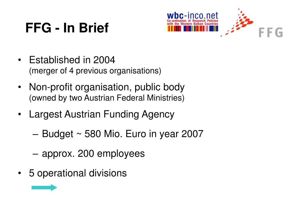 PPT - Berna Windischbaur, Ralf Koenig FFG – Austrian Research Promotion ...