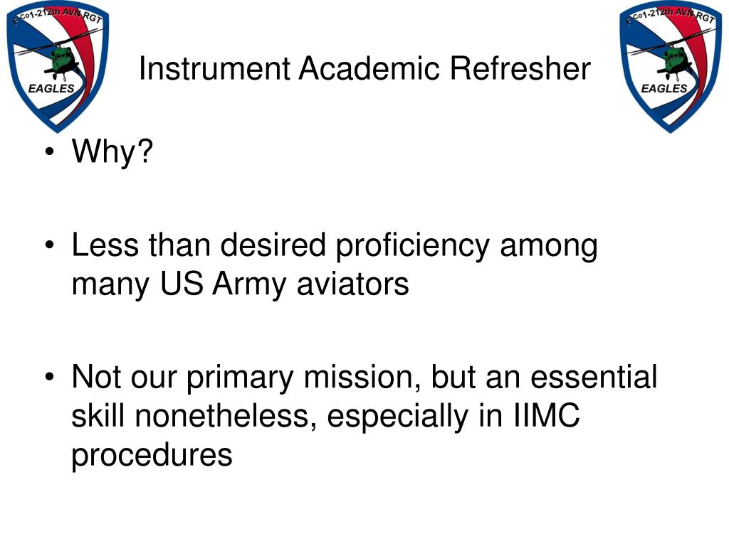 PPT - Instrument Academic Refresher 1-212 Aviation Regiment UH60 IPC ...