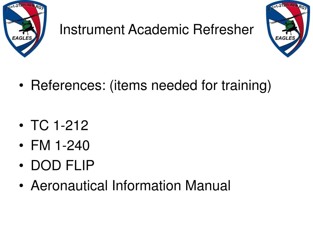 PPT - Instrument Academic Refresher 1-212 Aviation Regiment UH60 IPC ...
