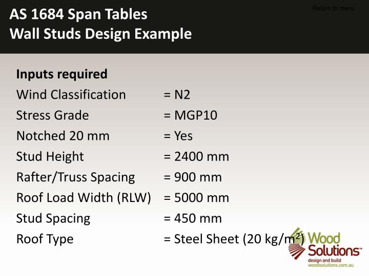 PPT - TIMBER FRAMING USING AS 1684.2 SPAN TABLES PowerPoint ...
