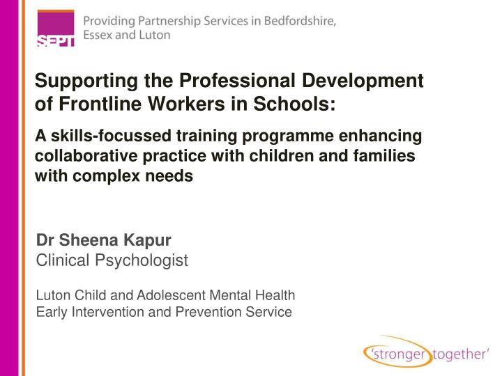 PPT - Supporting the Professional Development of Frontline Workers in ...