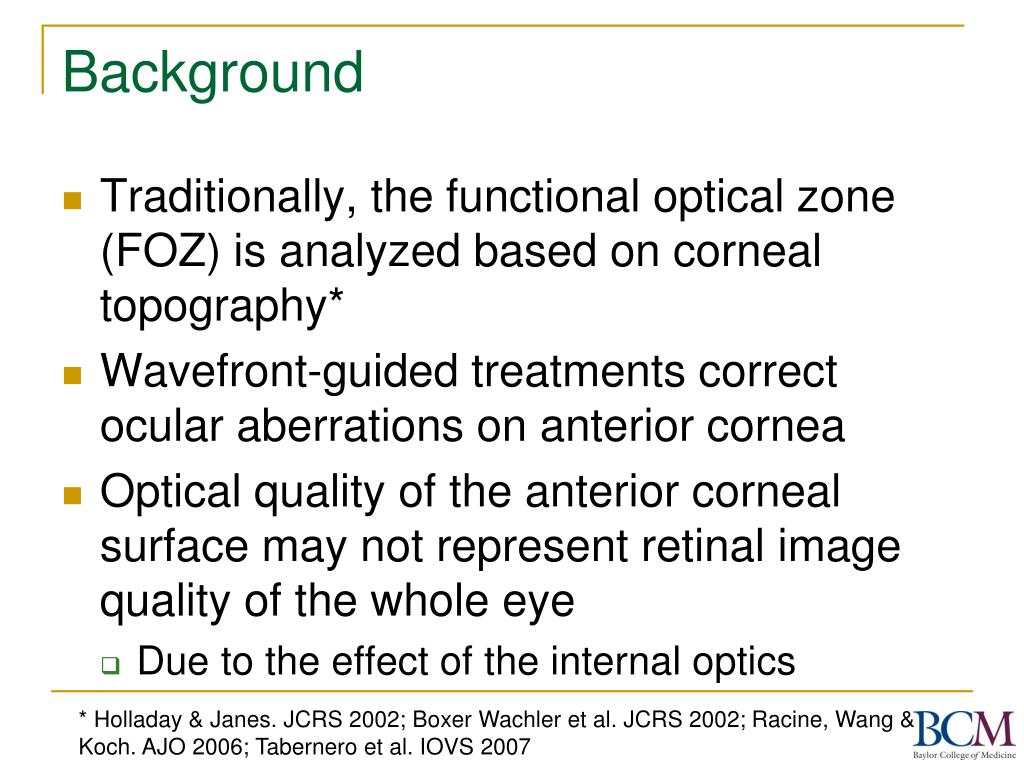 PPT - Analysis of Ocular Functional Optical Zone Post Hyperopic LASIK ...