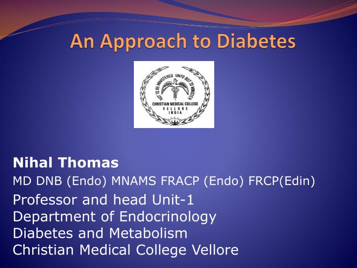 PPT - An Approach to Diabetes PowerPoint Presentation, free download ...