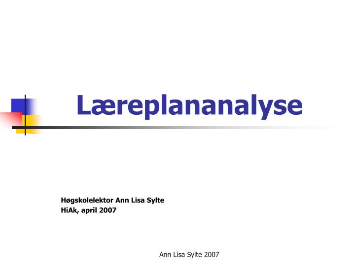 PPT - Læreplananalyse PowerPoint Presentation, free download - ID:3300935