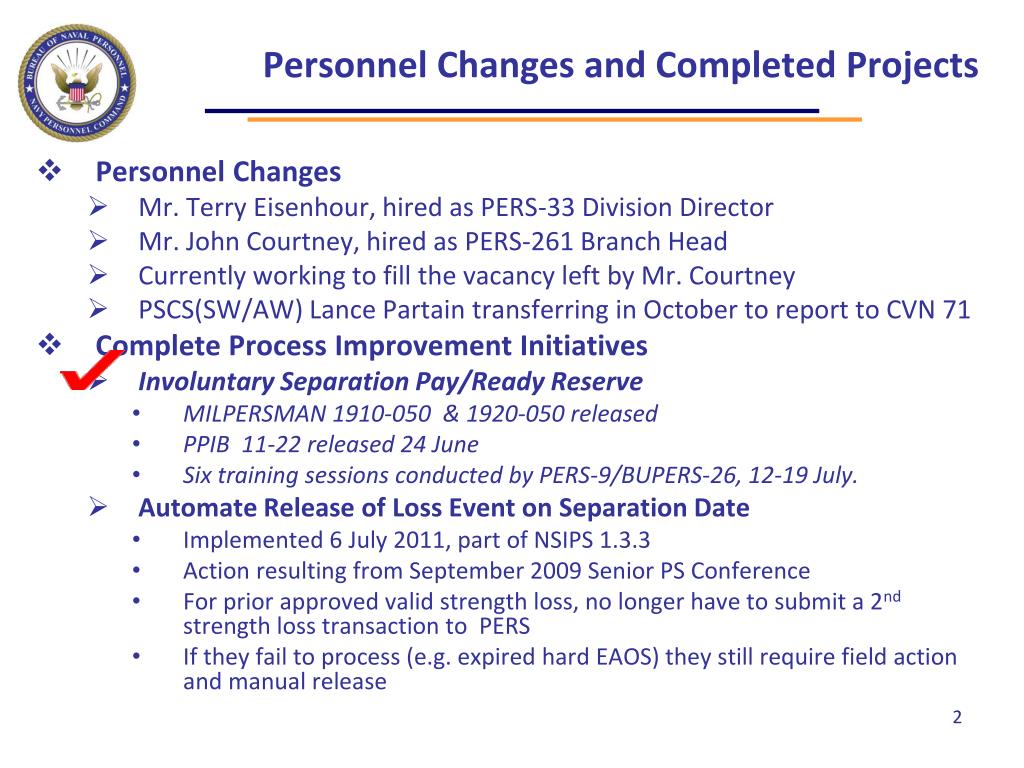 PPT - Personnel Service Delivery Transformation Office (BUPERS-26 ...