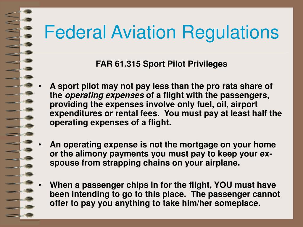 PPT - Federal Aviation Regulations For Private or Higher Rated Pilots ...