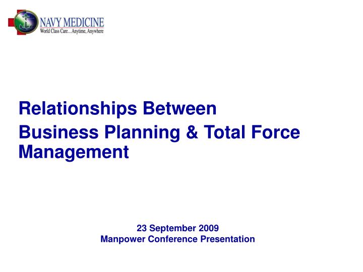 PPT - Relationships Between Business Planning & Total Force Management ...
