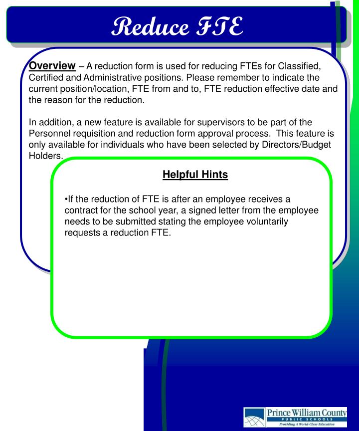 PPT - Reduce FTE PowerPoint Presentation, free download - ID:3301388