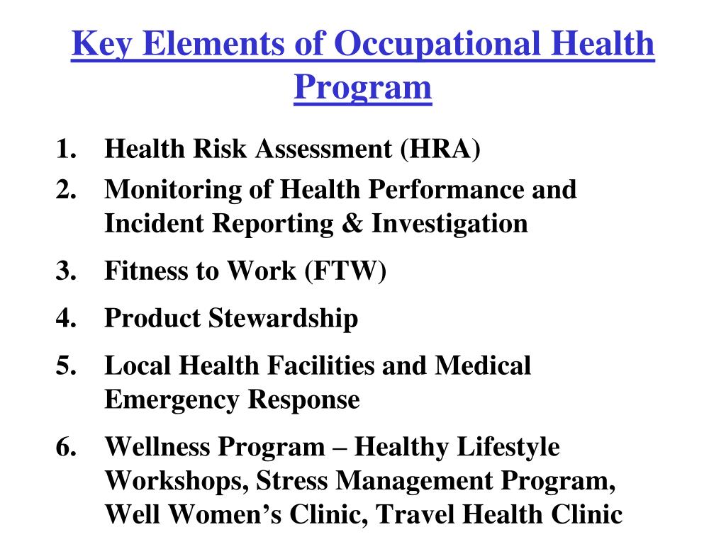 PPT - Occupational Health & Industrial Hygiene Management FFBL – HSE ...