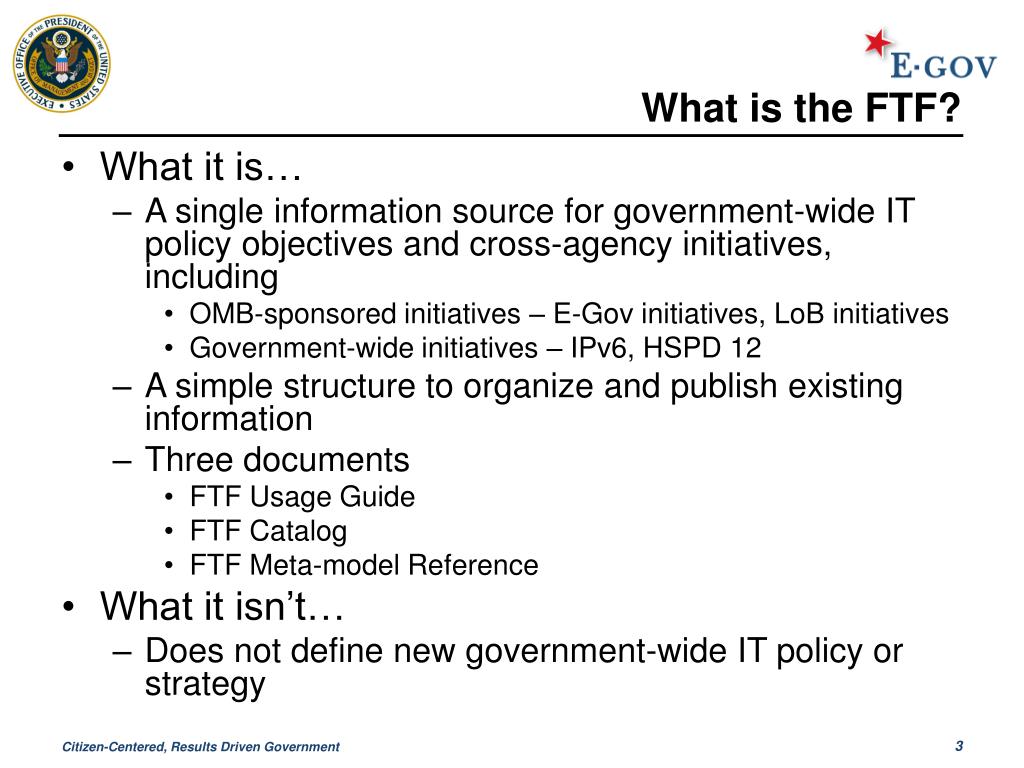 PPT - Federal Transition Framework (FTF) Chief Architects Forum ...