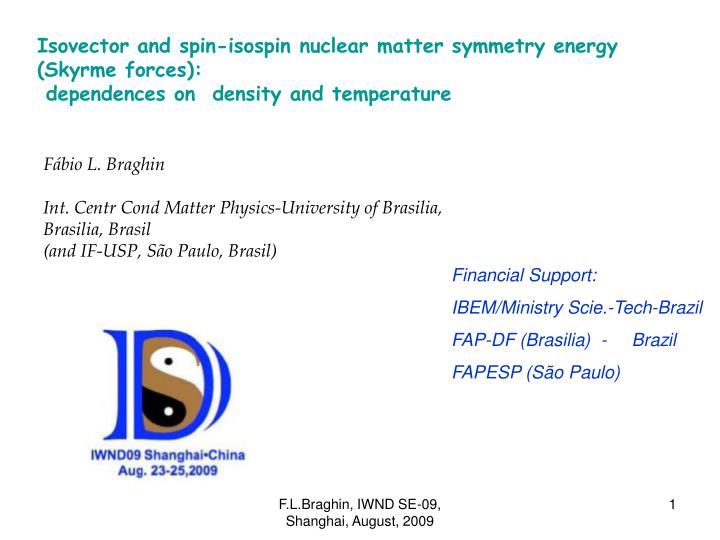 PPT - Isovector and spin-isospin nuclear matter symmetry energy (Skyrme ...