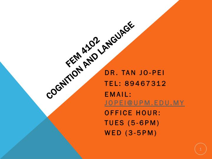 PPT - FEM 4102 COGNITION AND LANGUAGE PowerPoint Presentation, free download - ID:3302475
