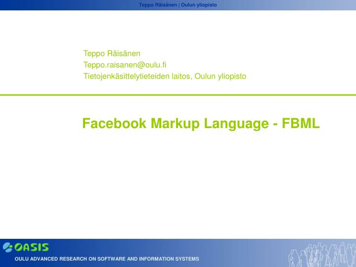 PPT - Facebook Markup Language - FBML PowerPoint Presentation, free download - ID:3302549