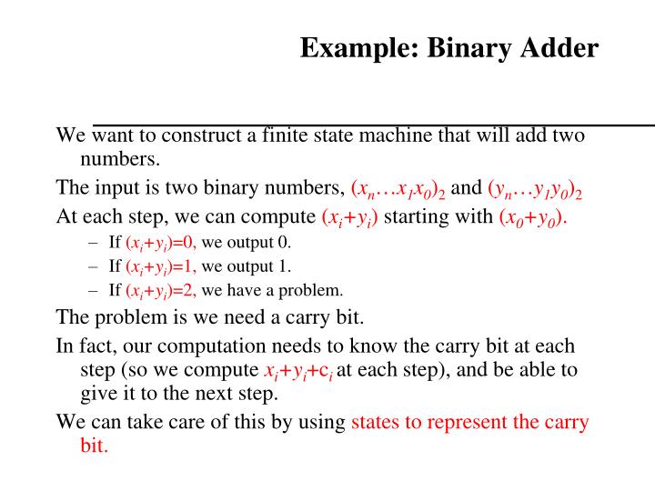 PPT - Example: Binary Adder PowerPoint Presentation, free download - ID ...