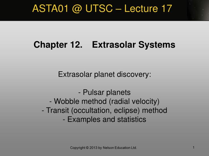 PPT - Chapter 12. Extrasolar Systems Extrasolar planet discovery ...