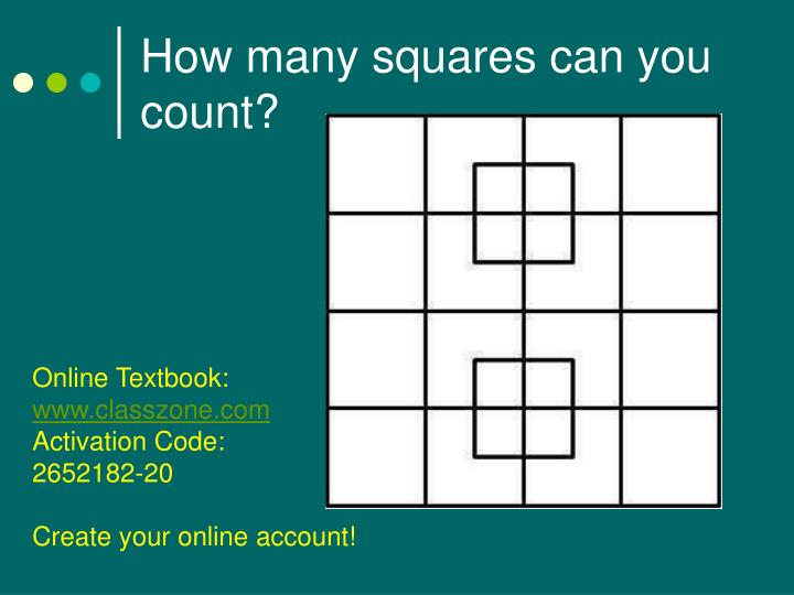 PPT - How many squares can you count? PowerPoint Presentation, free ...