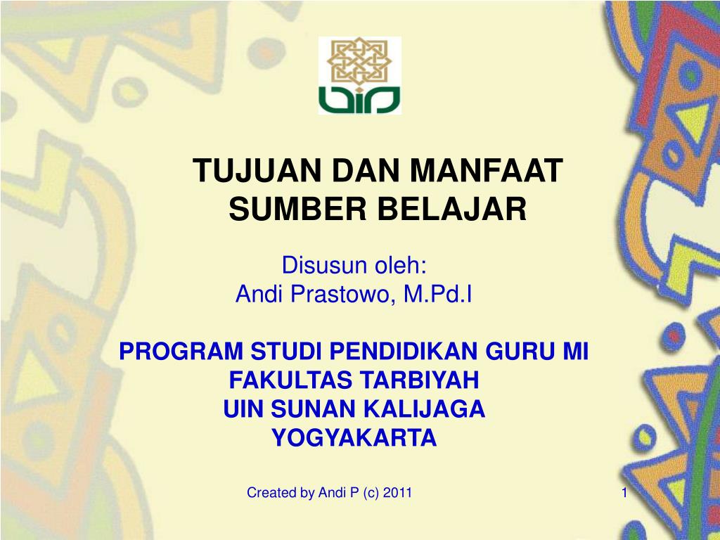 Ppt Tujuan Dan Manfaat Sumber Belajar Powerpoint Presentation Free