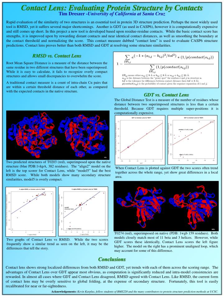 PPT - Contact Lens: Evaluating Protein Structure by Contacts PowerPoint ...