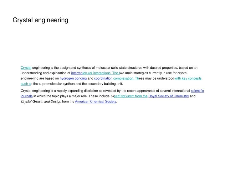 PPT - Crystal engineering PowerPoint Presentation, free download - ID ...