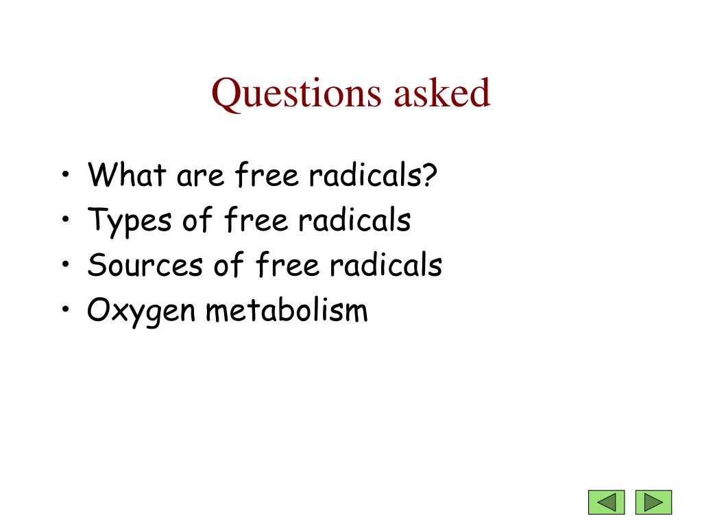 PPT - Free Radicals and Antioxidants PowerPoint Presentation, free ...