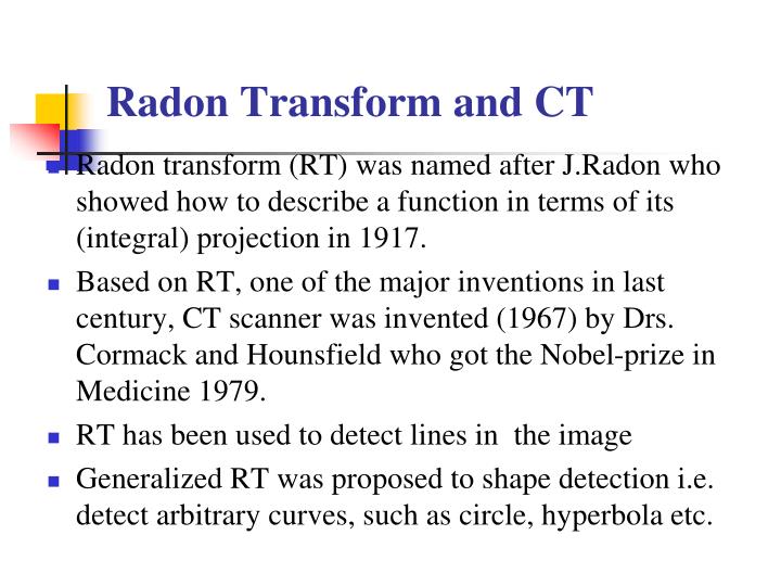 PPT - Radon Transform and Its Applications PowerPoint Presentation - ID ...
