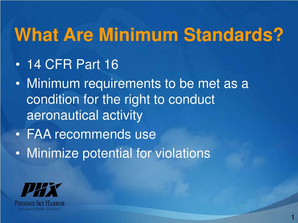 PPT - Minimum Standards Carl Newman, A.A.E. Assistant Aviation Director ...