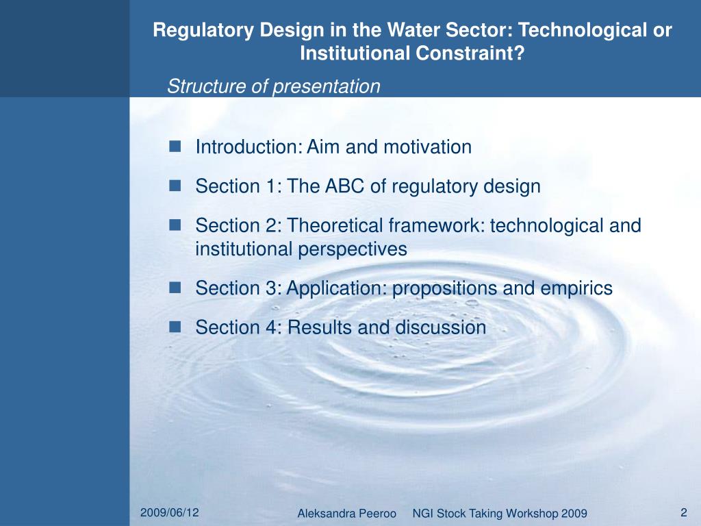 PPT - Regulatory Design in the Water Sector: Technological or ...