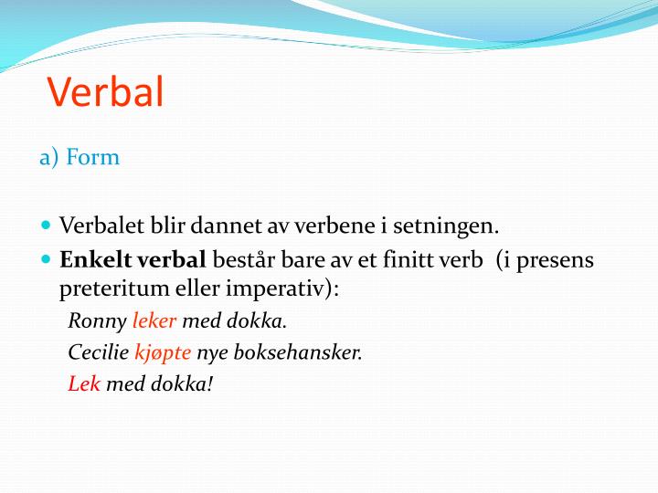 PPT - Verbal PowerPoint Presentation, free download - ID:3307743