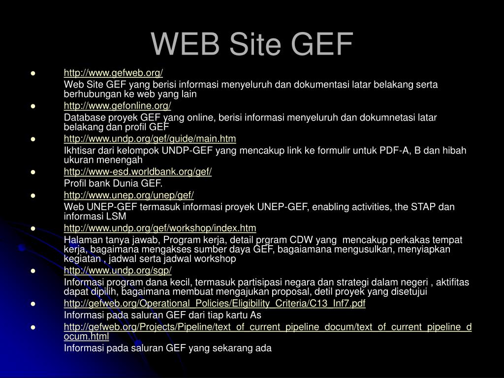 PPT - Sekilas Tentang Global Environment Facility (GEF) PowerPoint ...