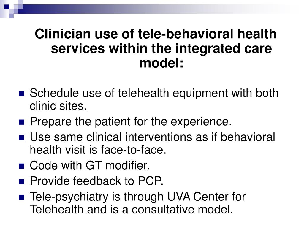 PPT - The Role of Tele-Behavioral Health Services in an Integrated ...