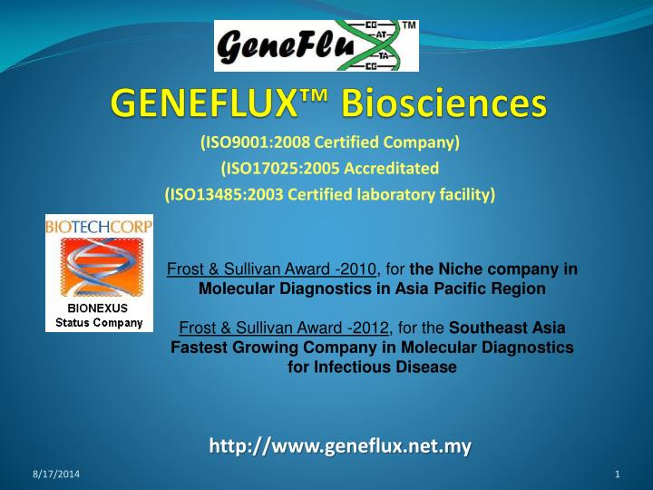 PPT - GENEFLUX™ Biosciences PowerPoint Presentation, free download - ID:3308262