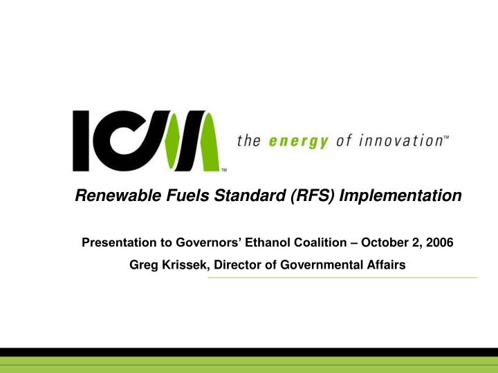 PPT - Renewable Fuels Standard (RFS) Implementation PowerPoint ...