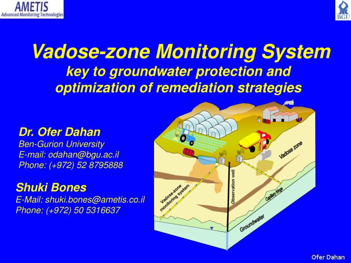 PPT - Vadose-zone Monitoring System key to groundwater protection and ...