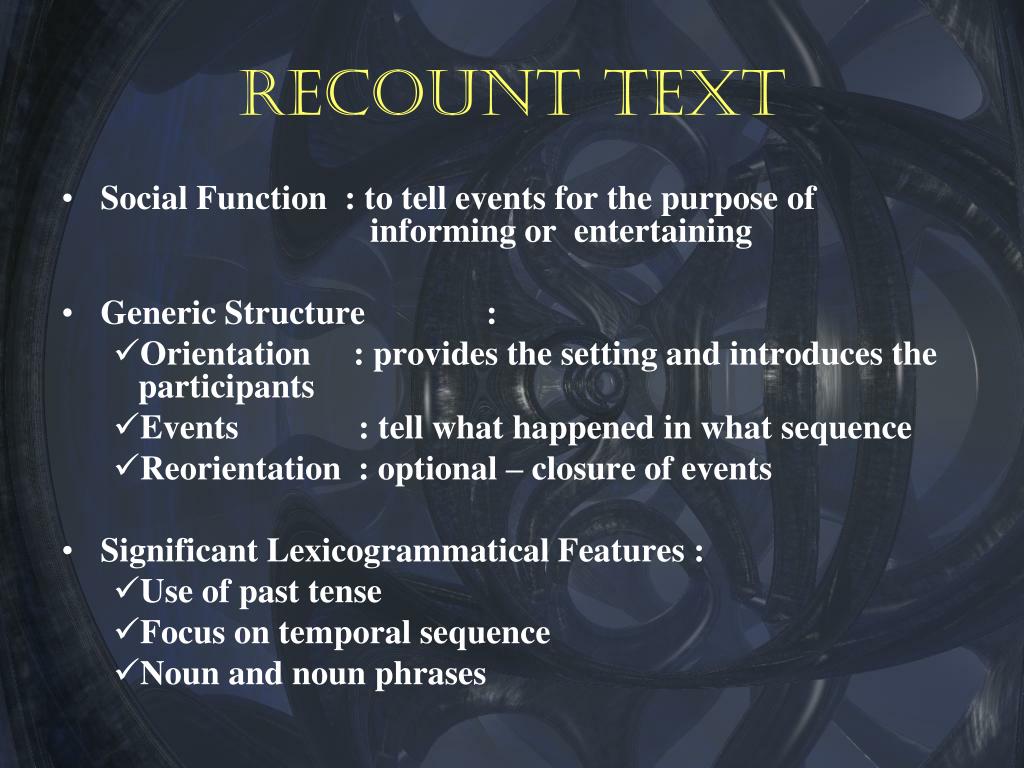 Ppt Recount Text Powerpoint Presentation Free Download Id 3309920