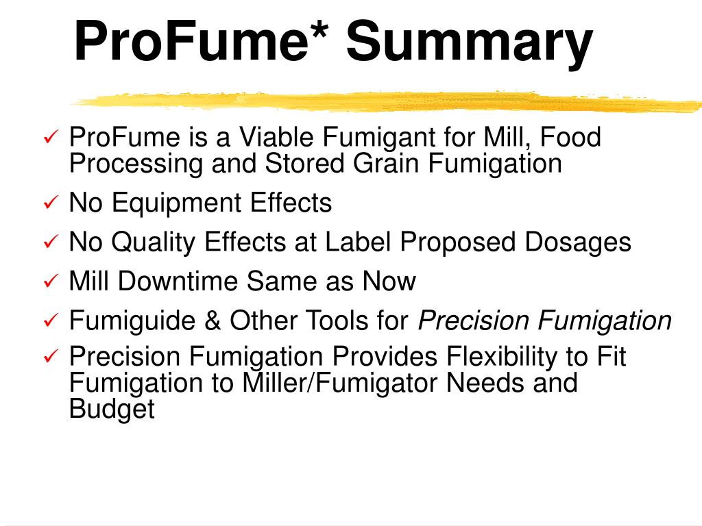 PPT - Sulfuryl Fluoride ProFume* Gas Fumigant Technical Update August 5 ...