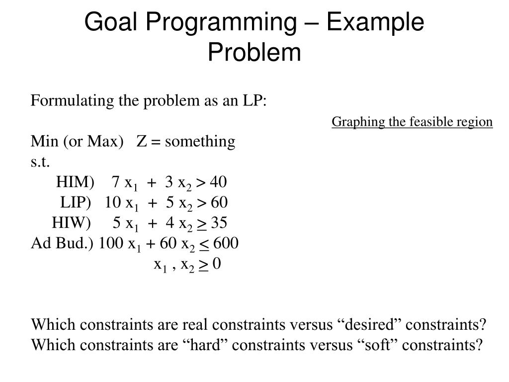 PPT - Goal Programming PowerPoint Presentation, free download - ID:3309971 PPT - Goal Programming PowerPoint Presentation, free download - ID:3309971