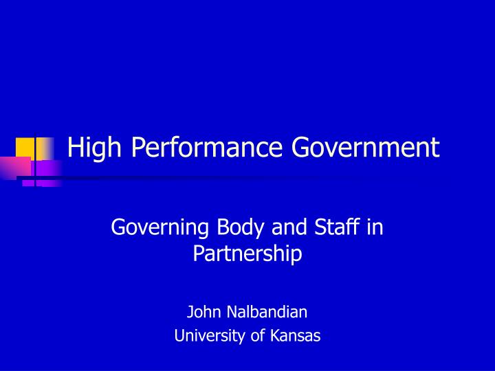 PPT - High Performance Government PowerPoint Presentation, free ...