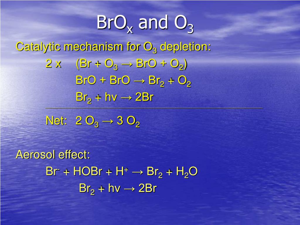 PPT - Ozone depletion: BrO x -HO x -NO x chemistry PowerPoint ...