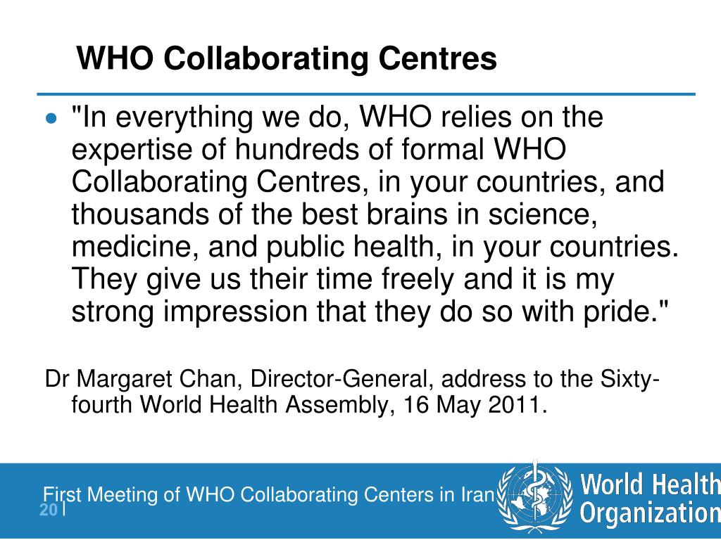 PPT - First Meeting of WHO Collaborating Centers in The Islamic ...