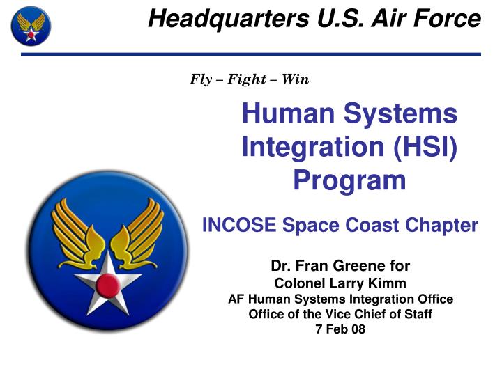 PPT - Human Systems Integration (HSI) Program PowerPoint Presentation ... PPT - Human Systems Integration (HSI) Program PowerPoint Presentation ...