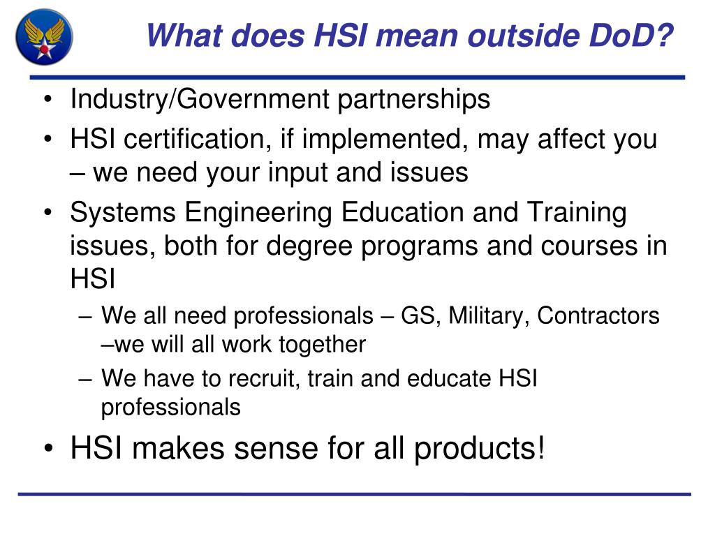 PPT - Human Systems Integration (HSI) Program PowerPoint Presentation ... PPT - Human Systems Integration (HSI) Program PowerPoint Presentation ...