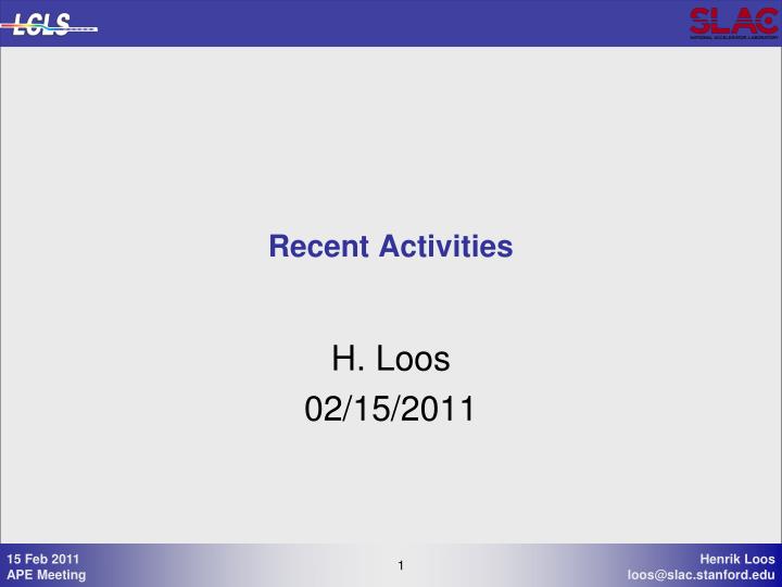 PPT - Recent Activities PowerPoint Presentation, free download - ID:3311337